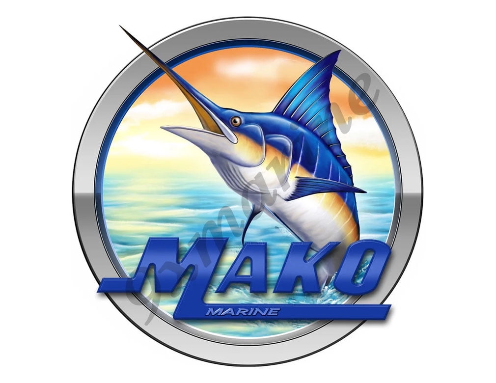 Single Round Mako Center Console Sticker 11"x11" Diameter - Walmart.com