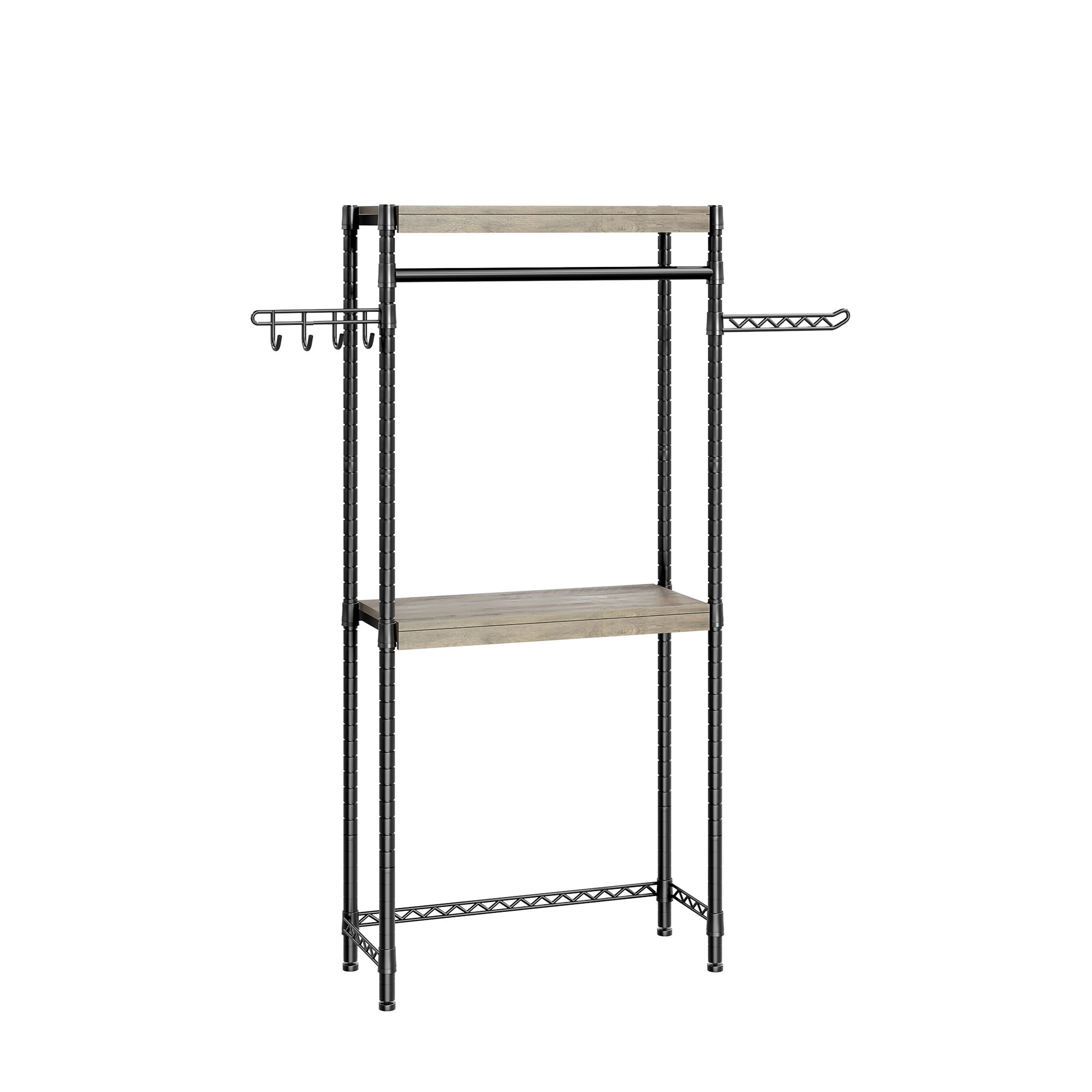 Single Row Laundry Rack, Storage Rack with 2 Shelf Dividers Shelves ...