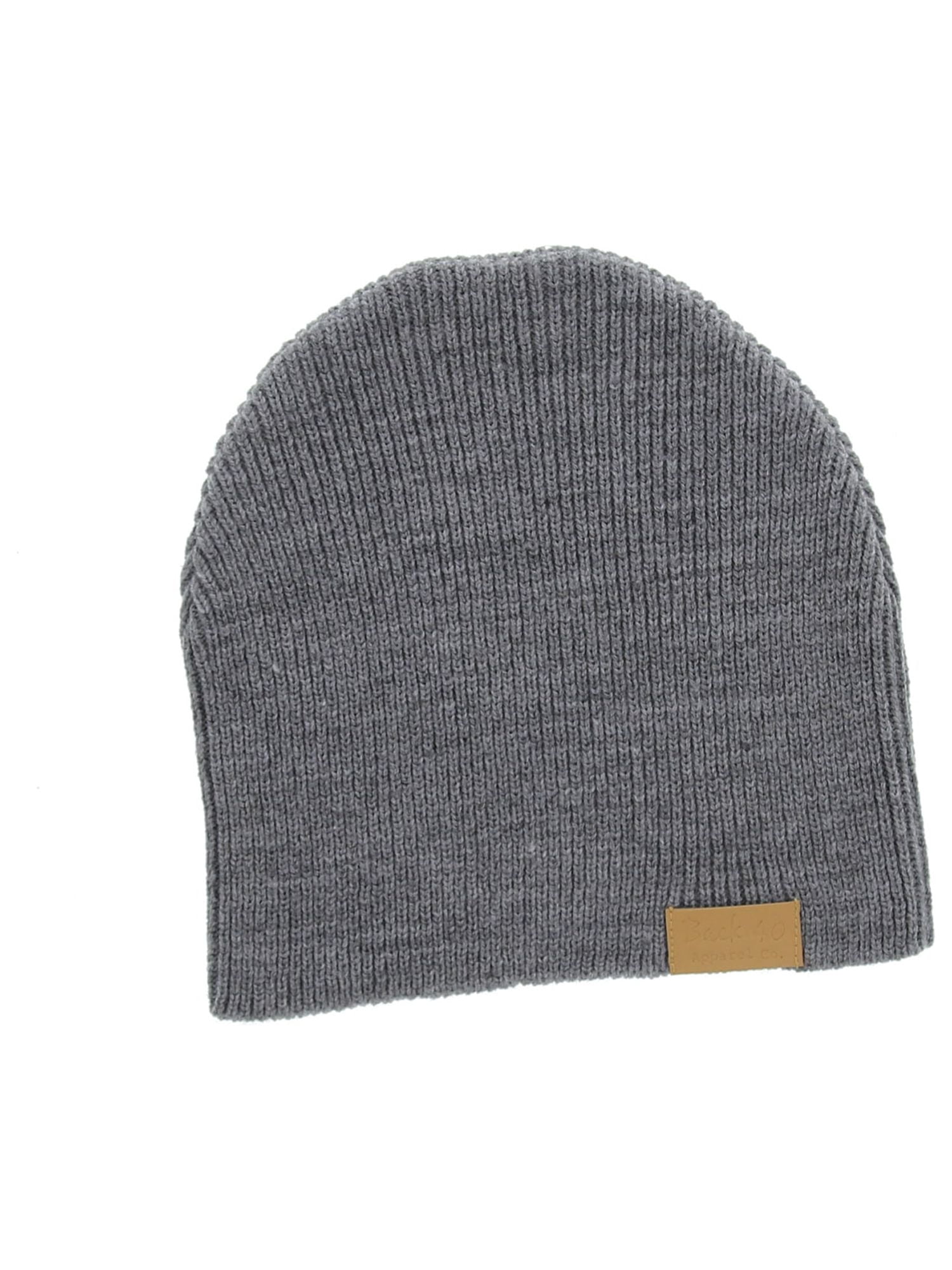Single Seam Cuffless Beanie Unisex Grey Thick & Warm Knit Winter Hat by ...