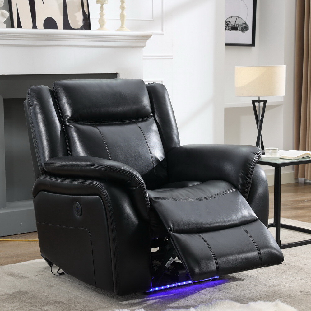 Single Seat Power reclining chair with LED Strip, Home Theater Seating ...