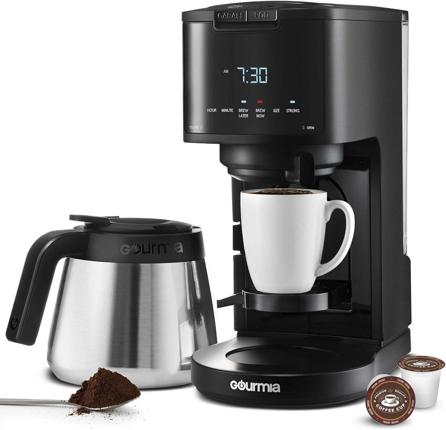 Single Serve + 12 Cup Drip Coffee Maker with Thermal Carafe ...