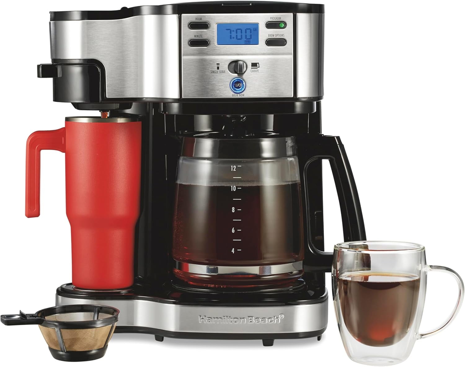Single Serve Coffee Maker, 2-Way Programmable Coffee Maker, 12 Cup ...