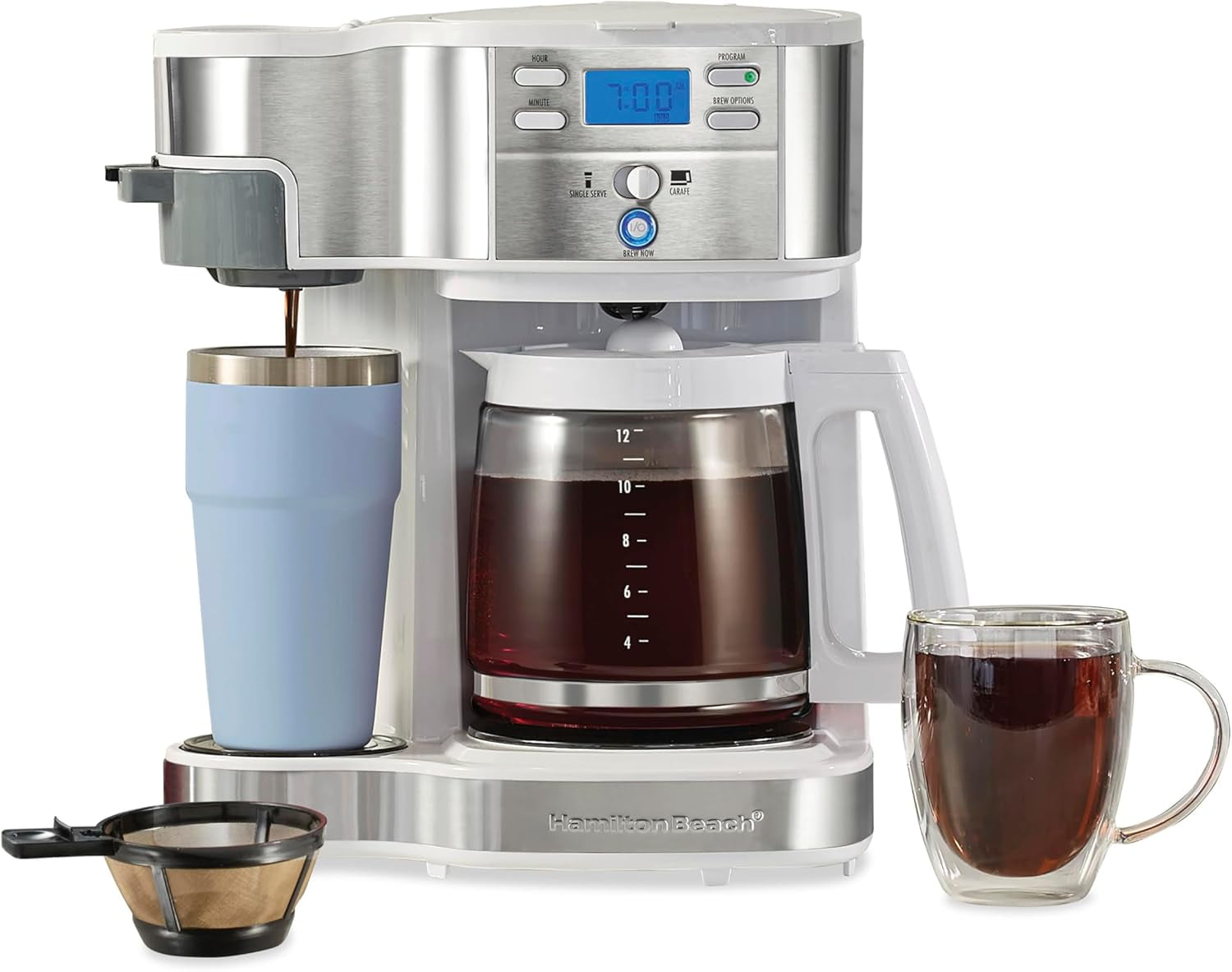 Single Serve Coffee Maker, 2-Way Programmable Coffee Maker, 12 Cup ...