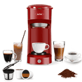 Single Serve 6-14oz Red Coffee Maker with Permanent Filter, Compatible ...