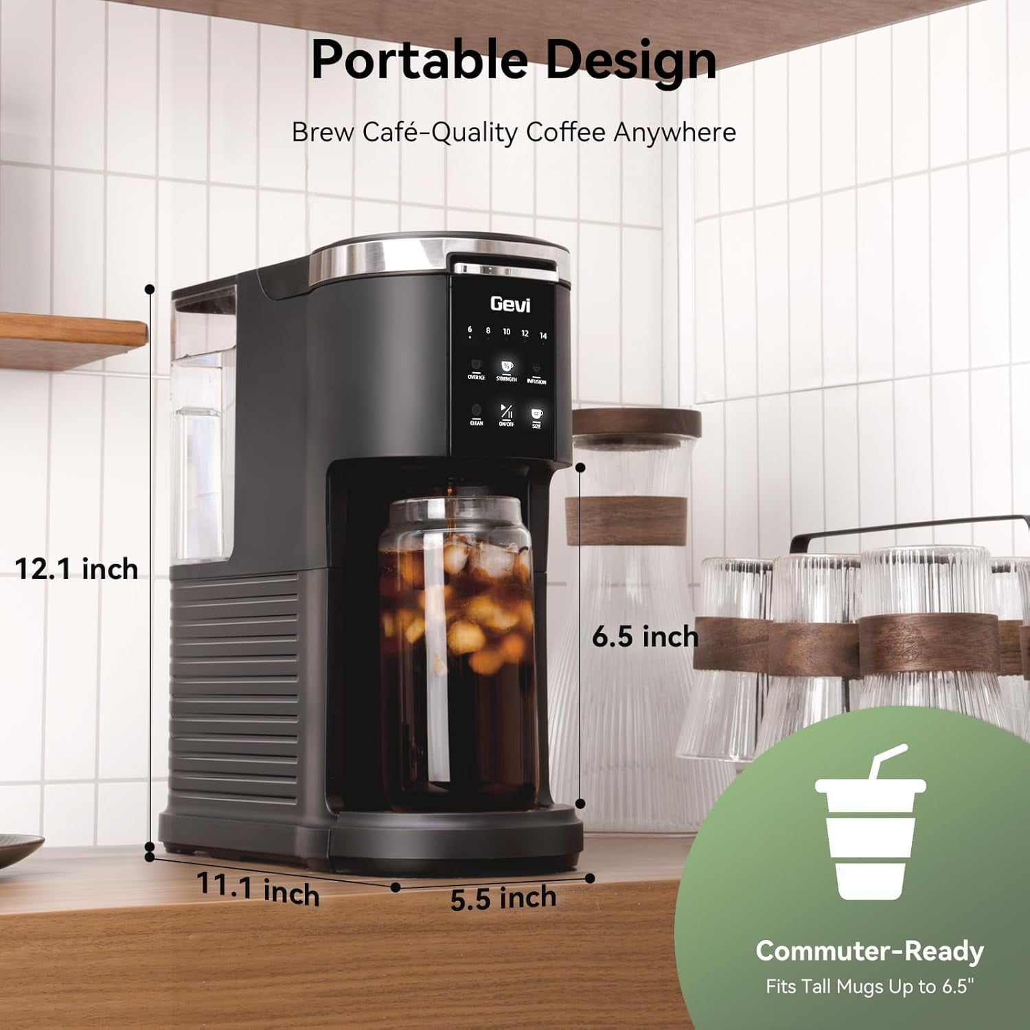 Single Serve Coffee Maker, Compatible with Pods & Ground Coffee, 40oz ...