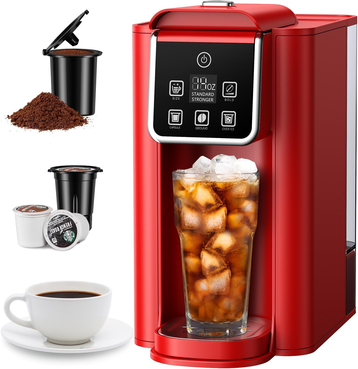 Single Serve Coffee Maker, Hot & Iced Coffee Machine for K Cup and ...