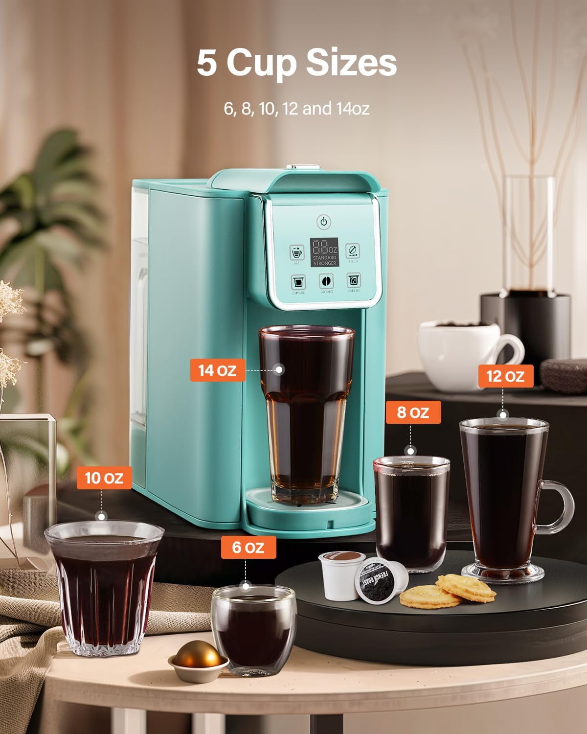 Single Serve Coffee Maker, Hot and Iced Coffee Machine for K Cup Pods ...