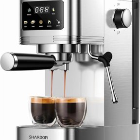 20 Bar Espresso Machine with Built-in Grinder, 2.8L Removable Water ...