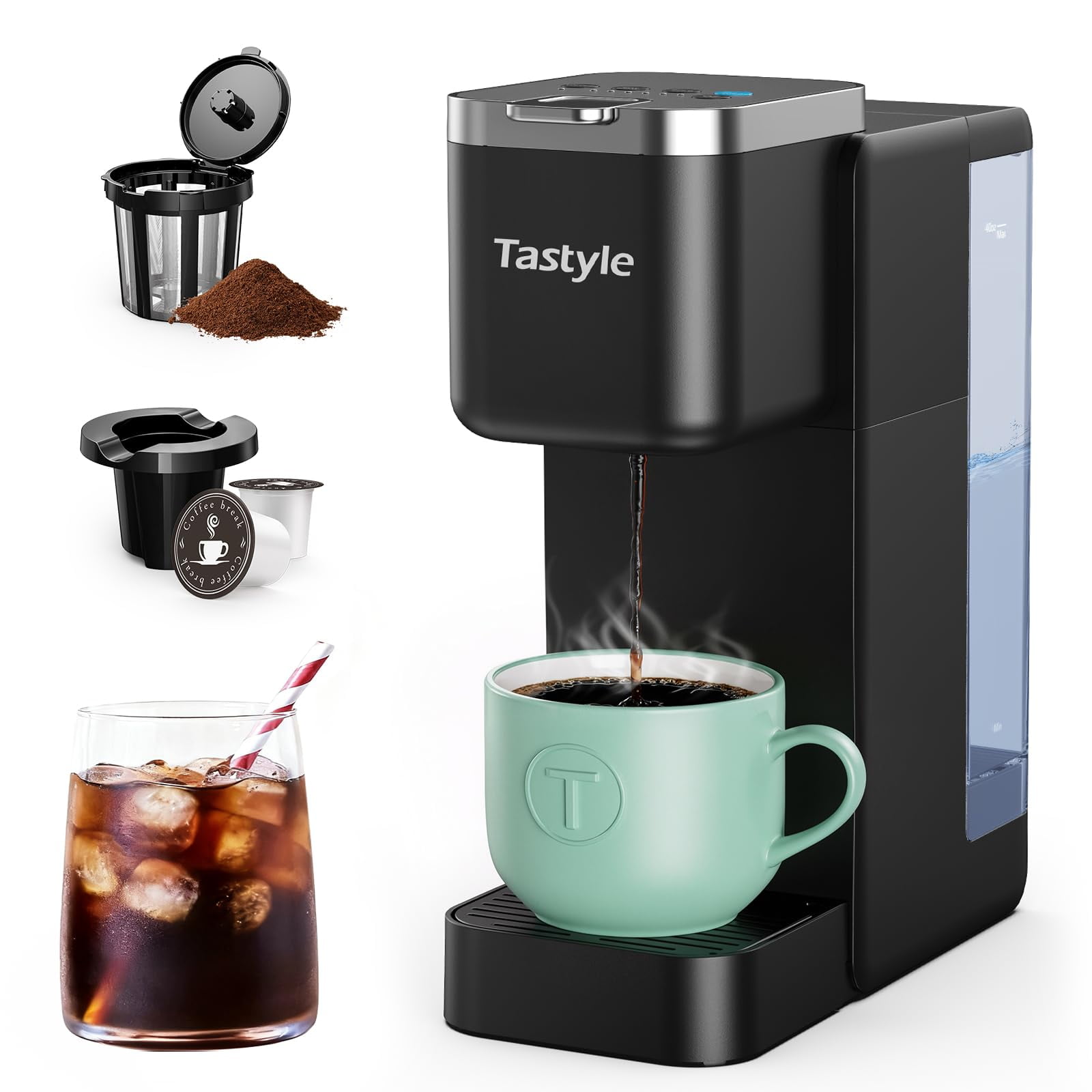 Single Serve Coffee Maker, Iced and Hot Coffee Machine for K Cup ...
