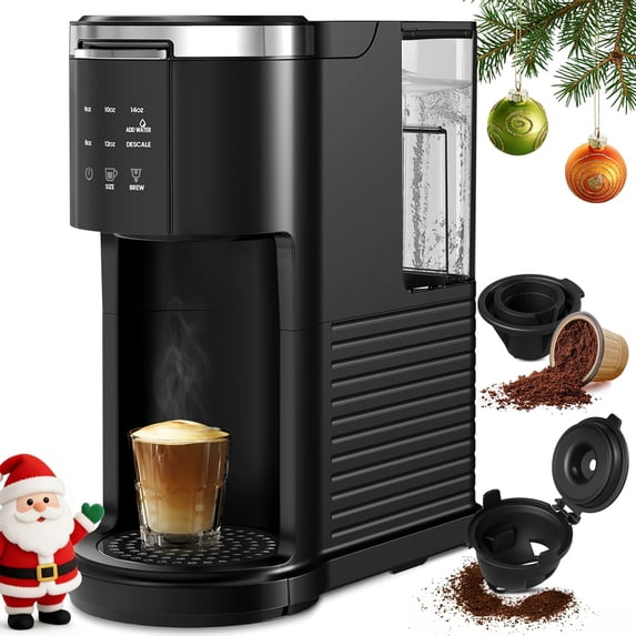 Single Serve Coffee Maker K Cup 2 in 1 Coffee Machine with Ground ...