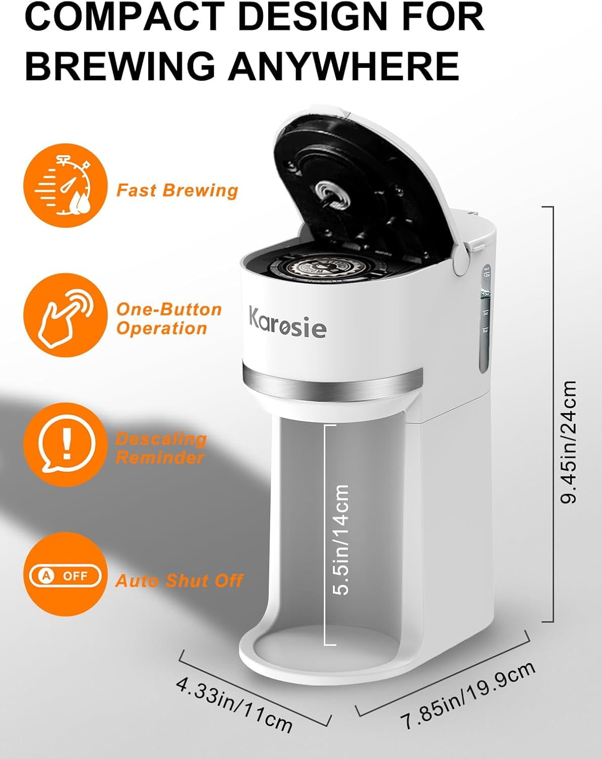 Single Serve Coffee Maker for K-Cup and Ground Coffee, Fast Brew, 6-12 ...