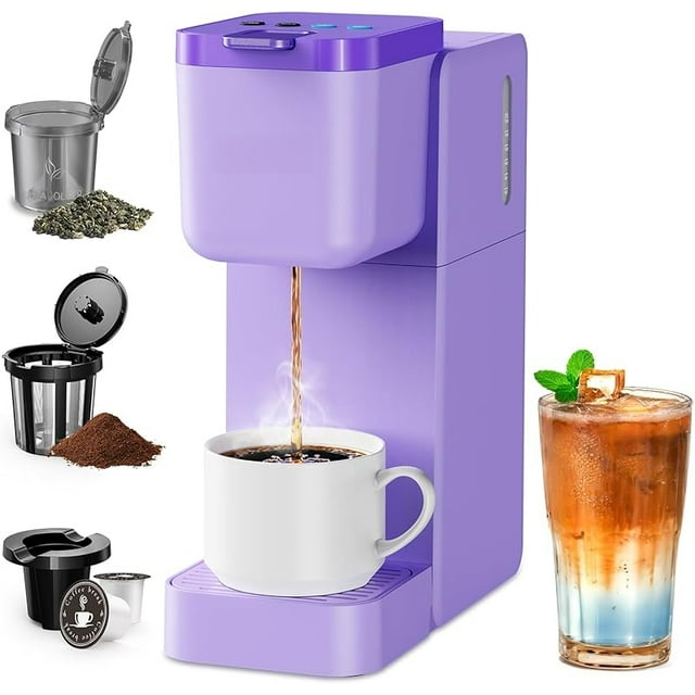 Single Serve Coffee Maker for K Cup, Ground and Tea Leaves, Hot and ...