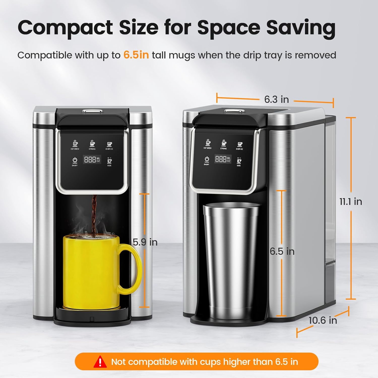 Single Serve Coffee Maker for K-Cup Pod and Grounds, Hot and Iced ...