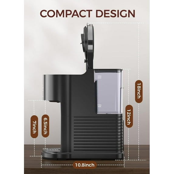 Single Serve Coffee Maker for K Cups and Ground Coffee, Capsule Coffee ...