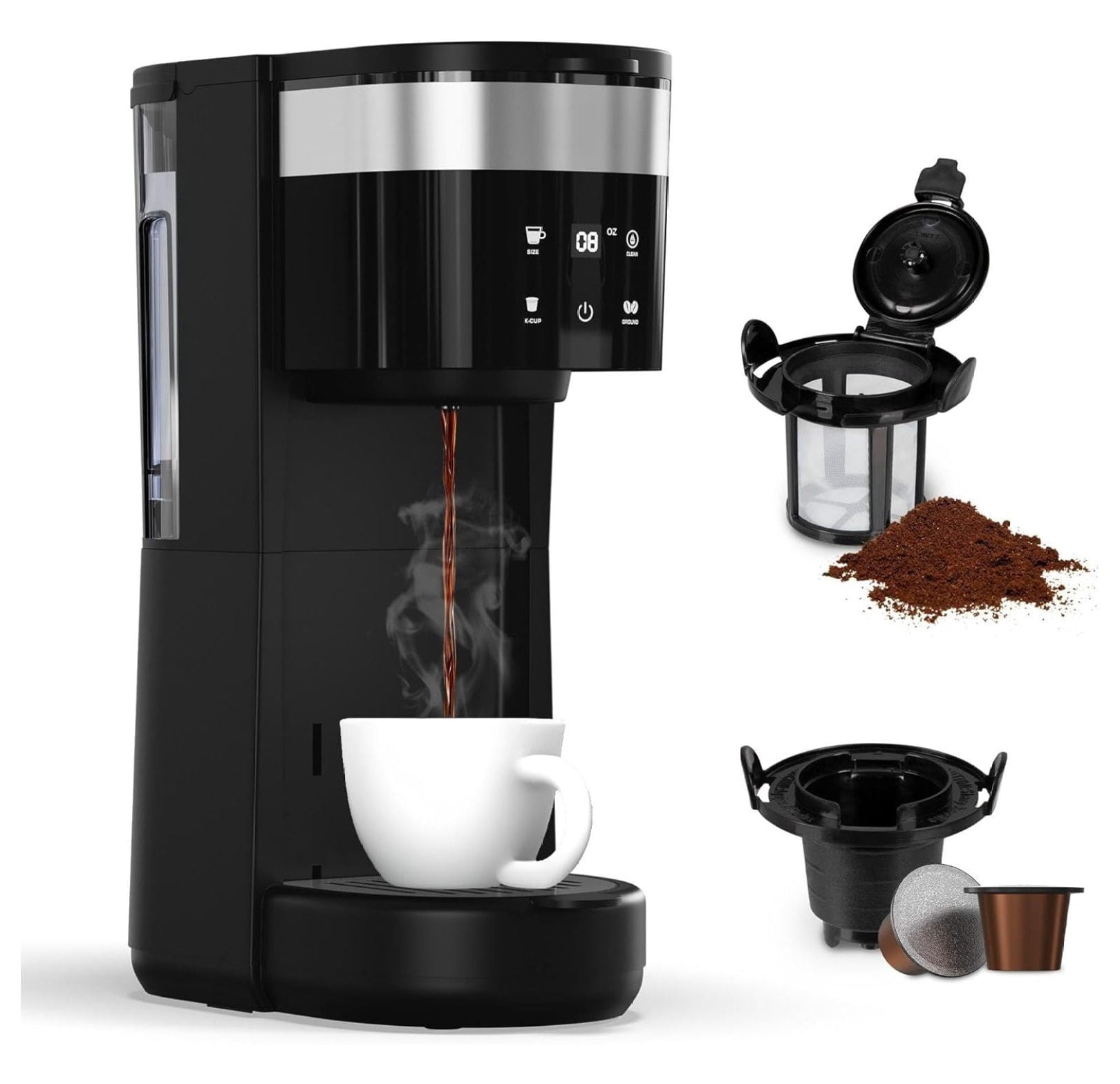Single Serve Coffee Maker for K Pod & Ground Coffee & Teas, Single Cup ...