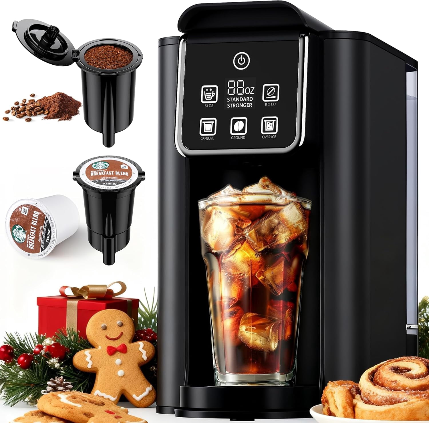 Single Serve Coffee Maker Upgrade, Hot & Iced Coffee Machine for K Cup ...