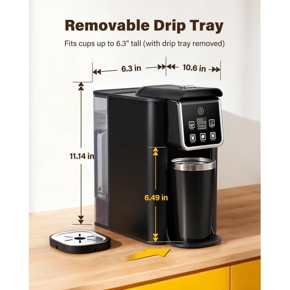 Single Serve Coffee Maker Upgrade, Hot & Iced Coffee Machine for K Cup ...
