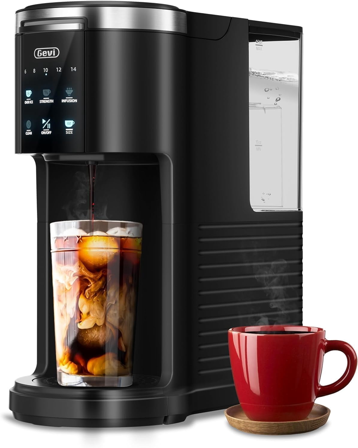 Single Serve Coffee Maker for K Cup and Ground Coffee, Pod with 40oz ...