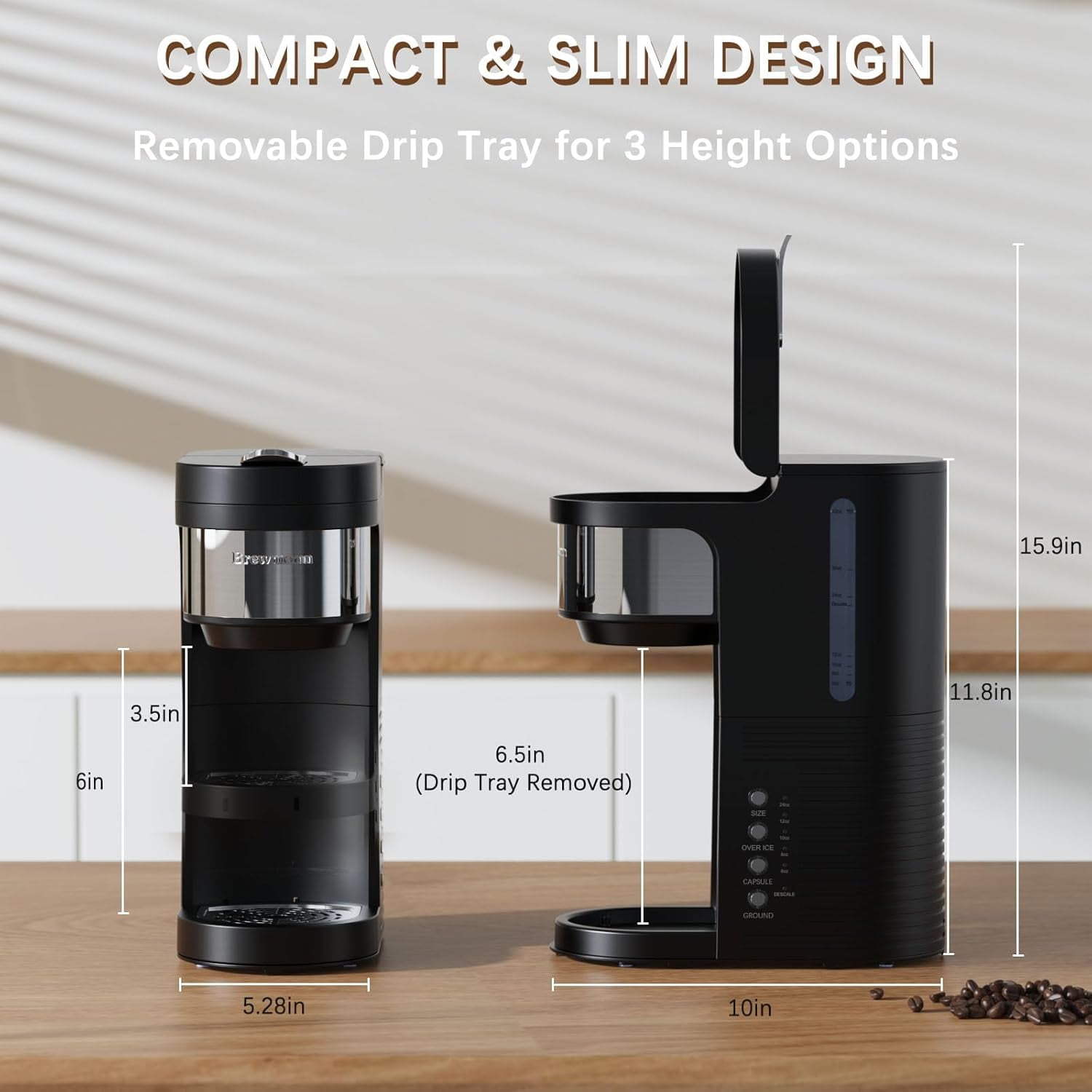 Single Serve Hot & Iced Coffee Maker, for K Cup Pod and Grounds, 6 to ...