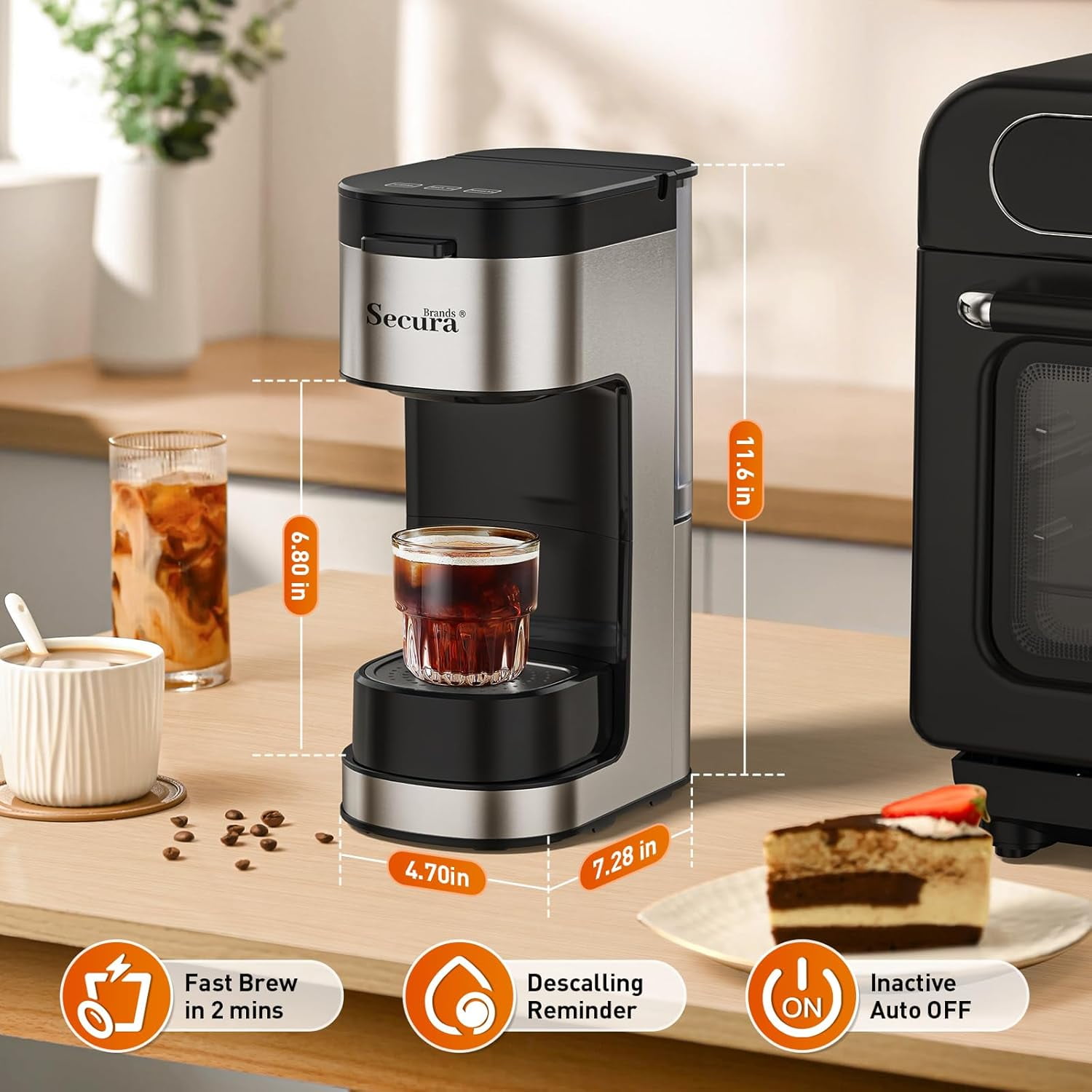 Single Serve One Cup Coffee Maker, for K Cups and Grounds, 3 Brew ...