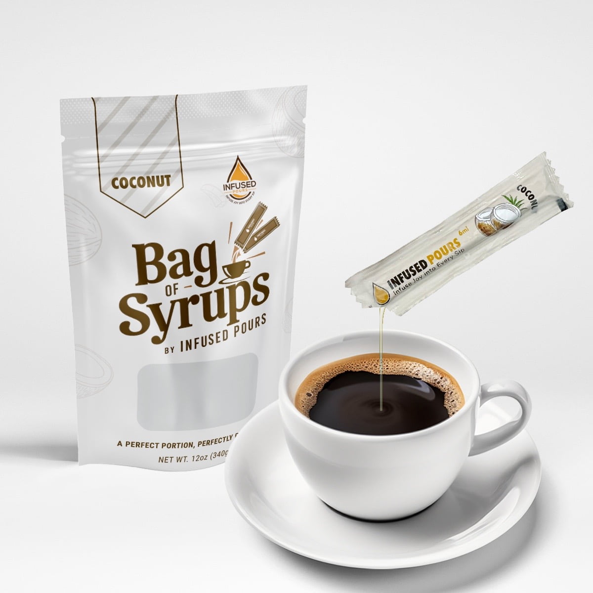 Single Serving Coconut Syrup Packets for Coffee and Cocktails - 6mL ...