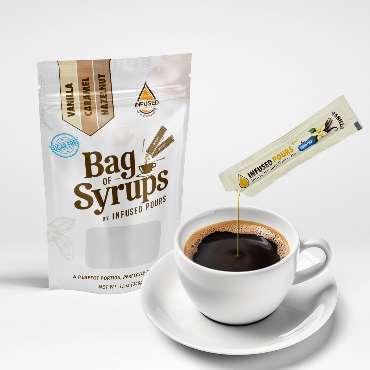Single Serving Syrup Packets, Sugar Free Variety Pack, for Coffee and ...