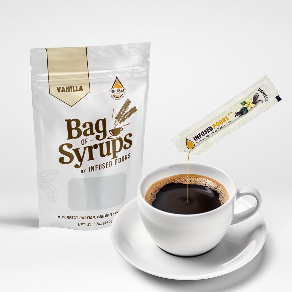 Single Serving Vanilla Syrup Packets for Coffee and Cocktails - 6mL ...