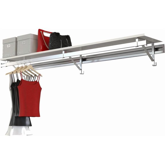 Arrange A Space Double Shelf Double Hang Closet System 60” Espresso ...