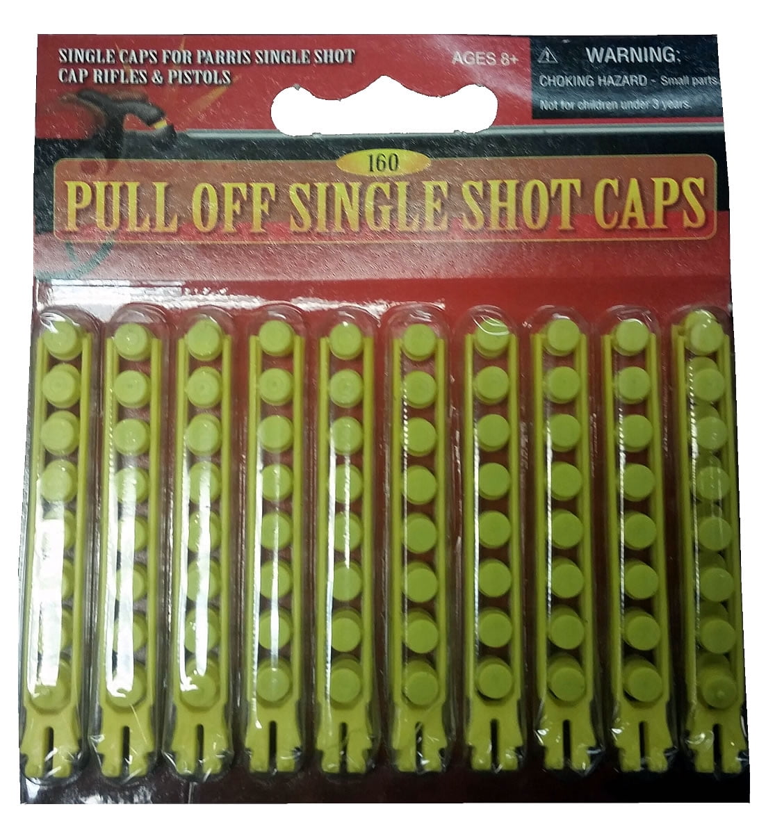 Parris Manufacturing Single Shot Cap Gun Ammo, 100 Shots, Pull-Off Strip Caps - Walmart.com