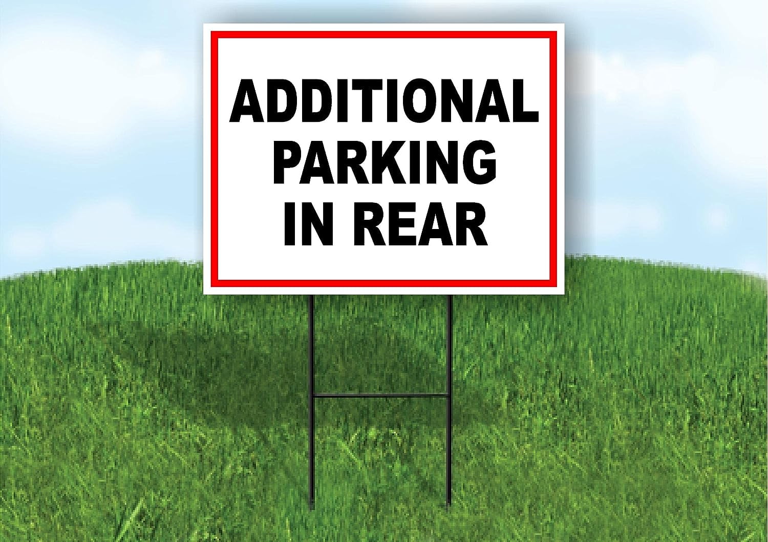 Single Sided Sign Additional Parking In Rear RED BLACK Yard Sign ROAD ...