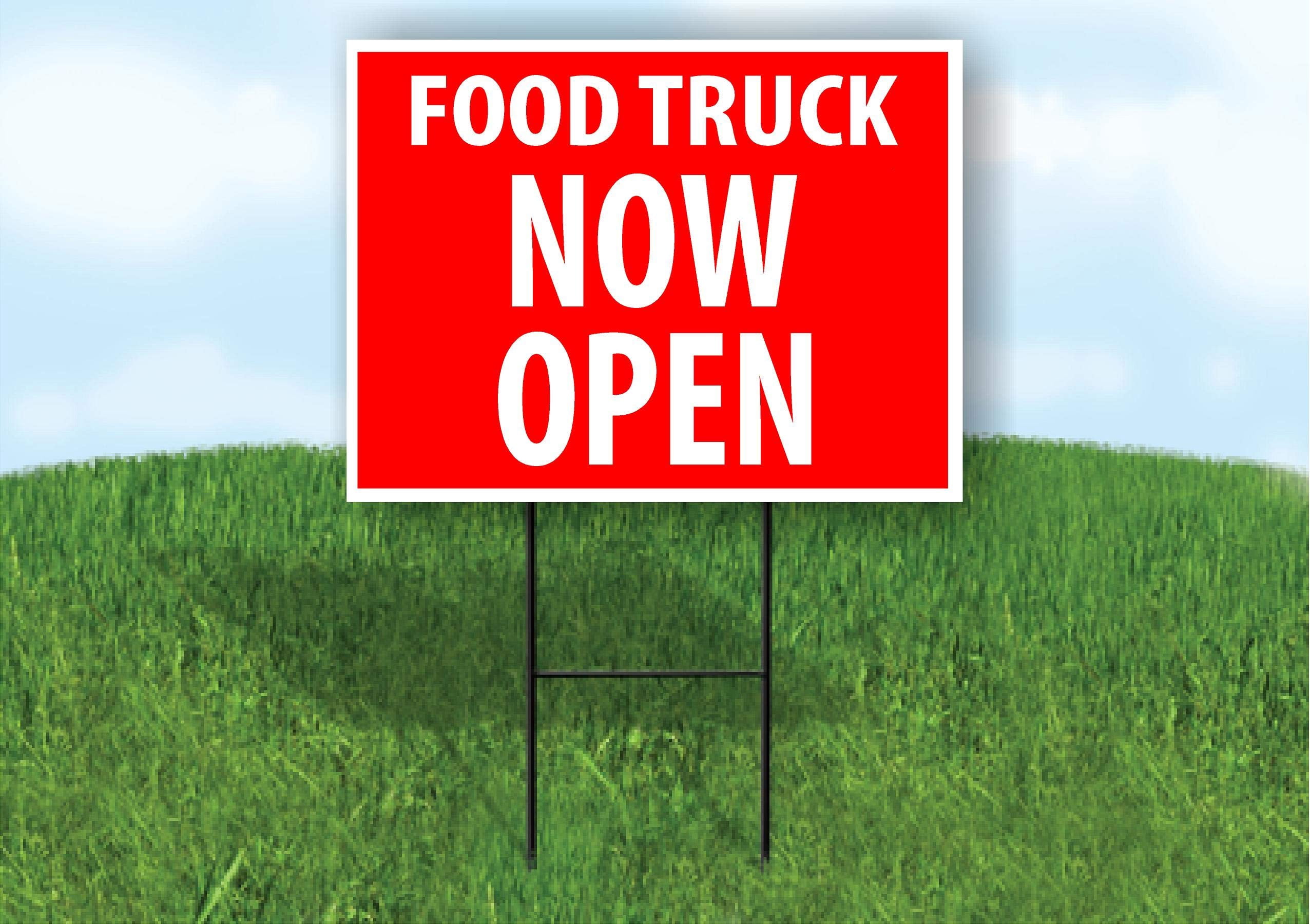 Single Sided Sign FOOD TRUCK NOW OPEN RED Yard Sign ROAD SIGN with ...