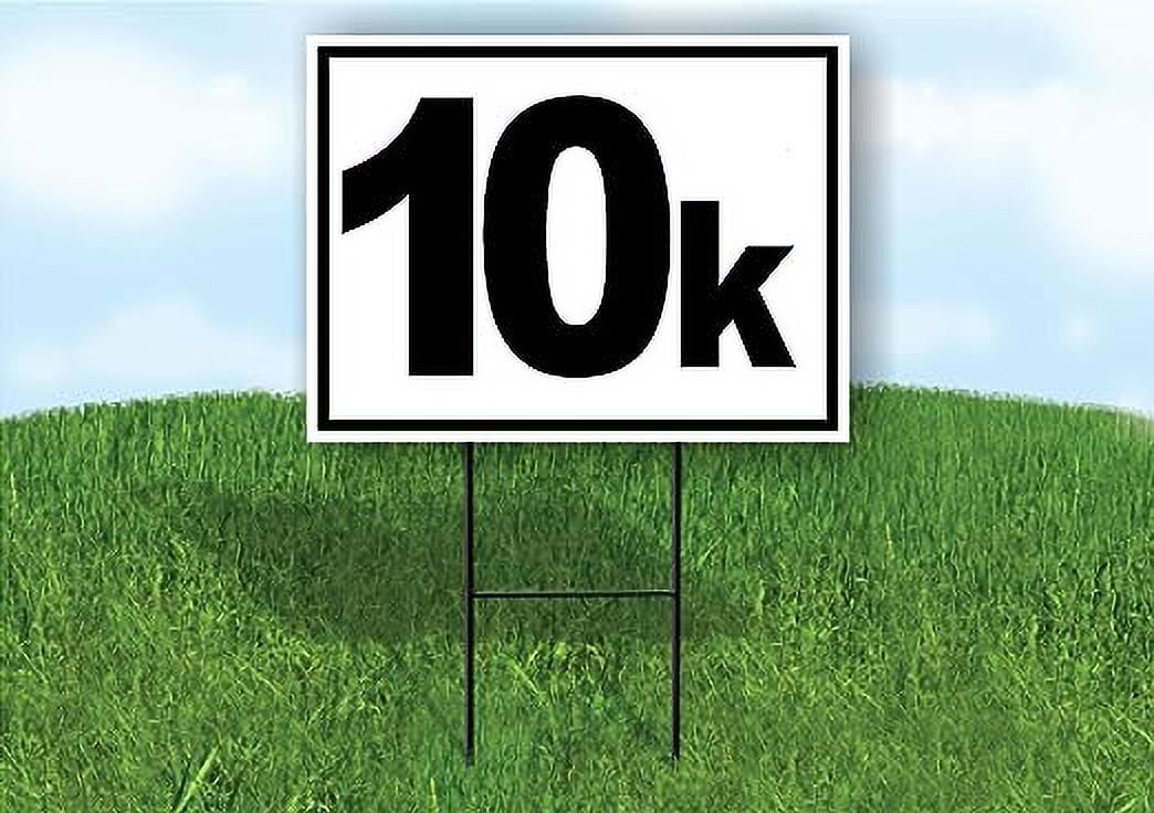 Single Sided Sign Kilometer 10 K Distance Marker Running Race Black ...