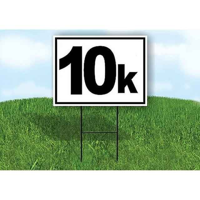 Single Sided Sign Kilometer 10 K Distance Marker Running Race Black ...