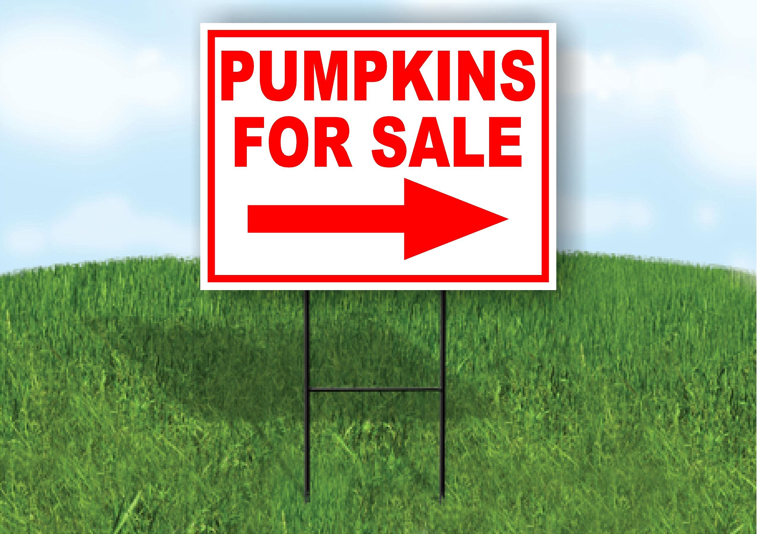 Single Sided Sign PUMPKINS FOR SALE RIGHT arrow red Yard Sign ROAD SIGN ...