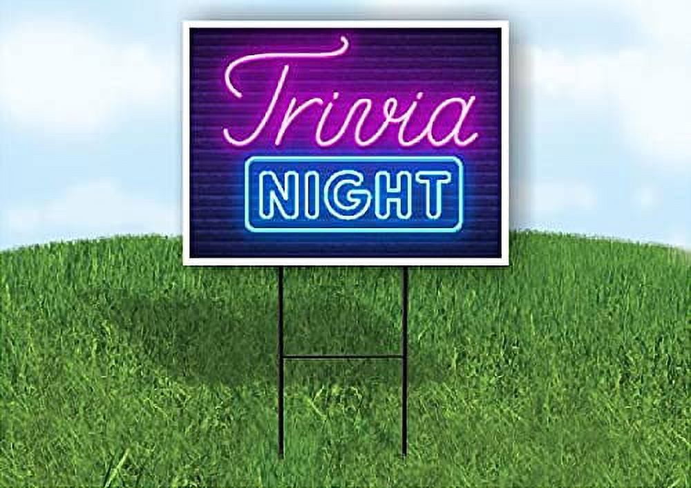 Single Sided Sign TRIVIA NIGHT NEON Yard Sign ROAD SIGN with Stand ...