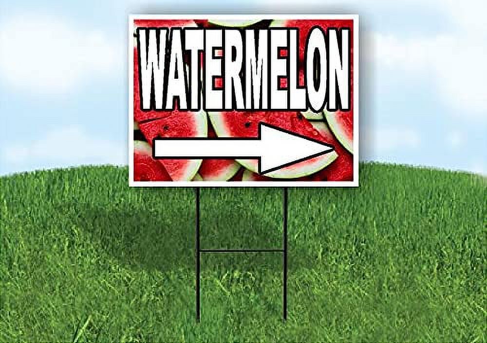 Single Sided Sign WATERMELON RIGHT ARROW WITH WHITE LETTERS WATERMELON ...
