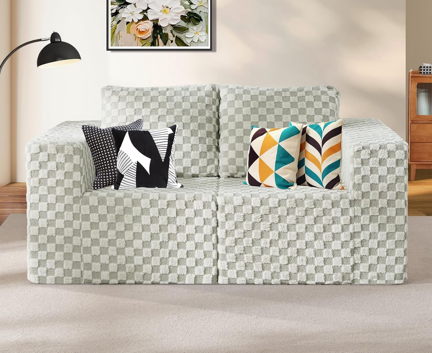 Single Sofa 1 Seat Couch with Deep Seat Memory Foam Cloud Sofa Chair ...