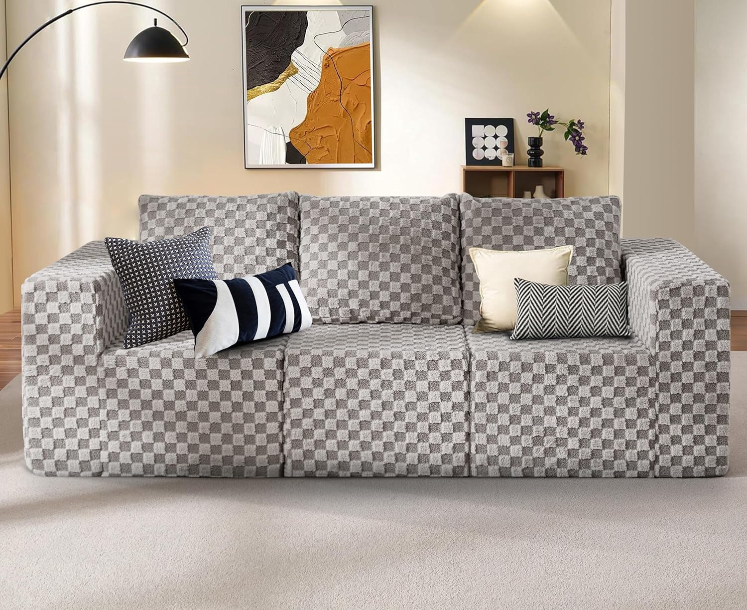 Single Sofa 1 Seat Couch with Deep Seat Memory Foam Cloud Sofa Chair ...