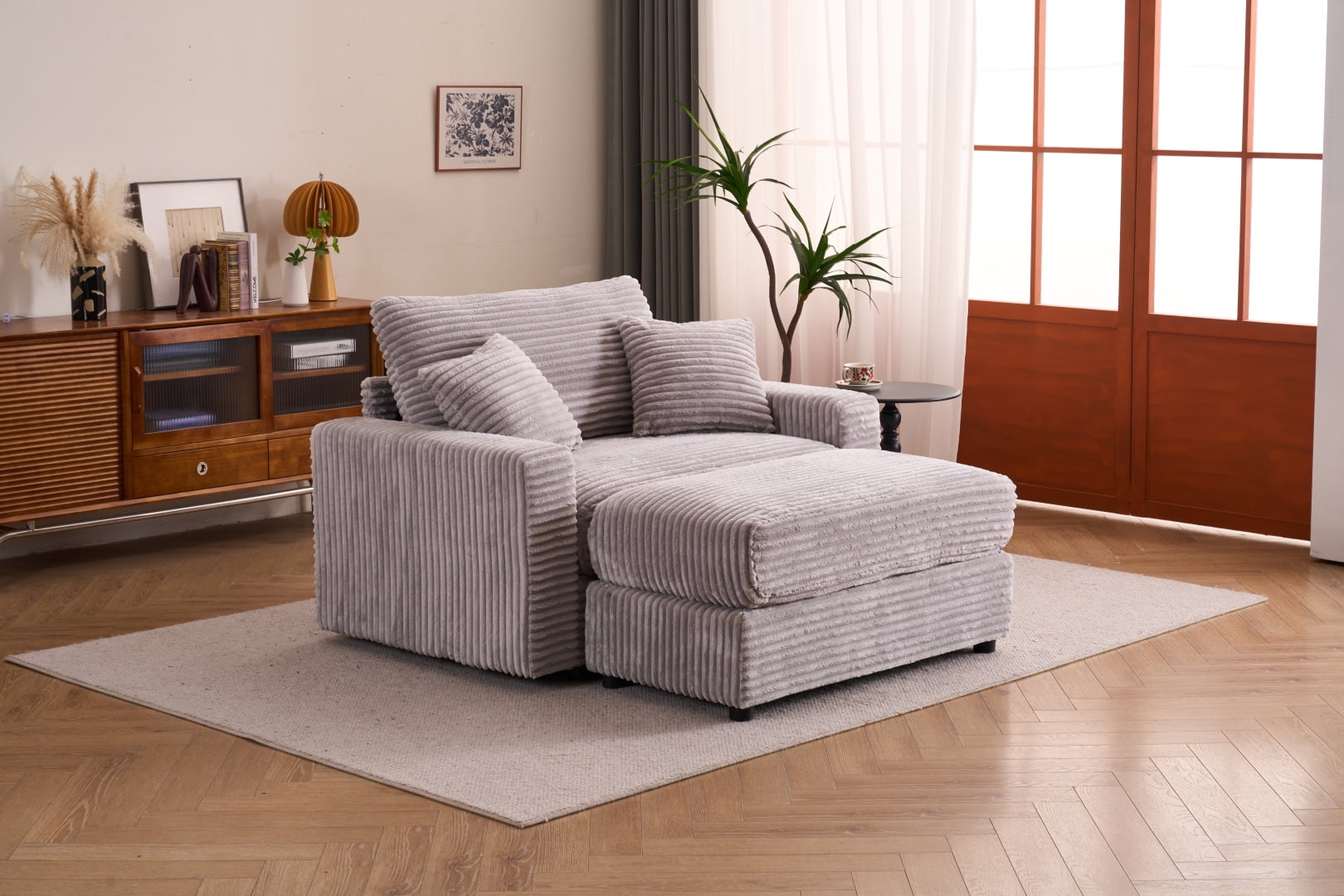 Single Sofa Armchair, Upholstered Chaise Lounge Chair with Removable ...