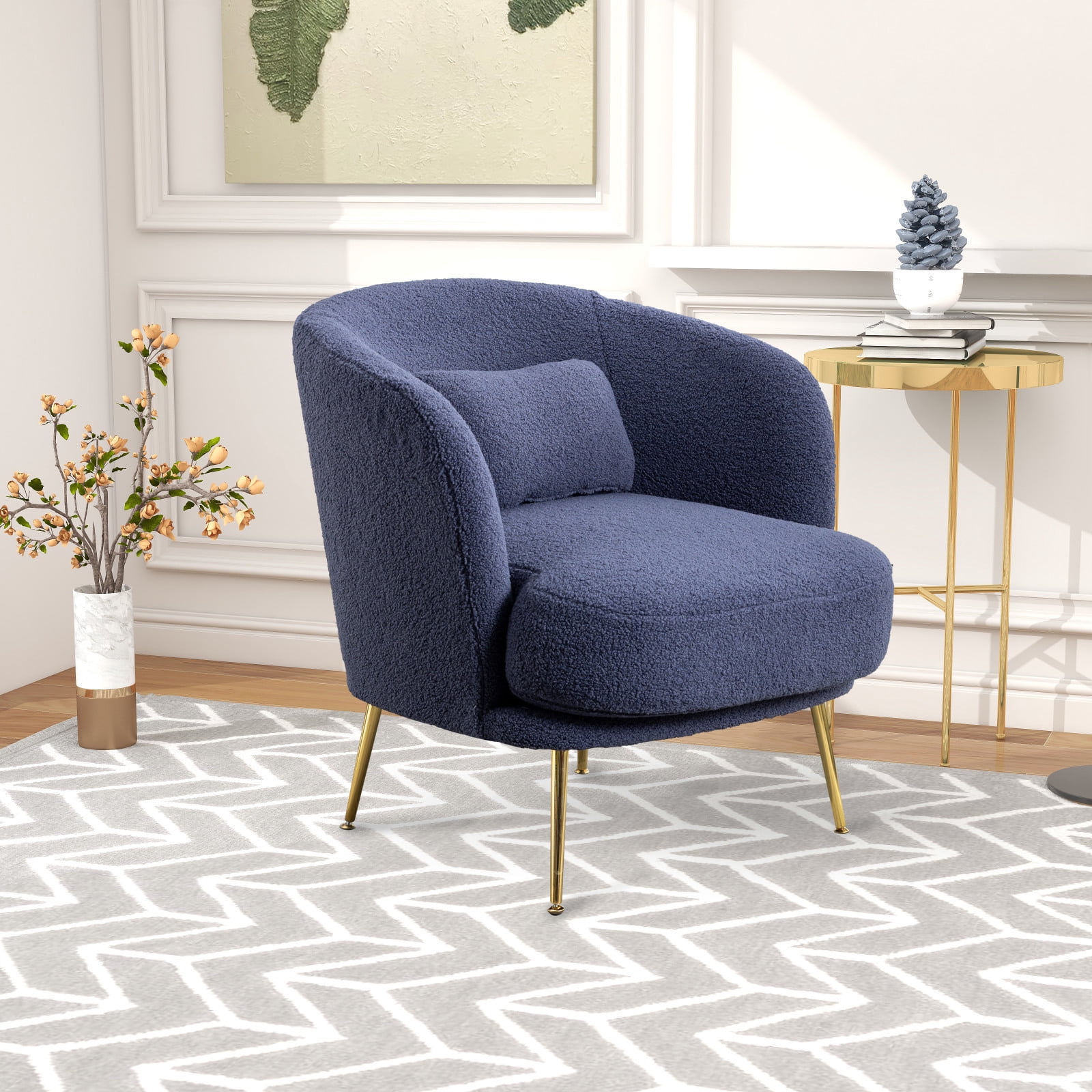 Single Sofa Chair with Adjustable Legs and Removable Seat Cushion ...