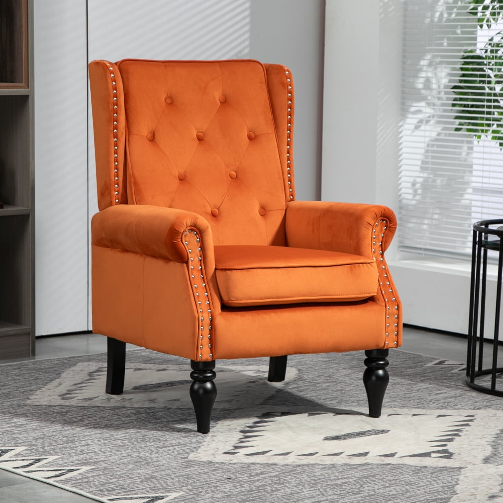 Single Sofa Chair , Living Room Accent Chair with Wood Frame and Legs ...