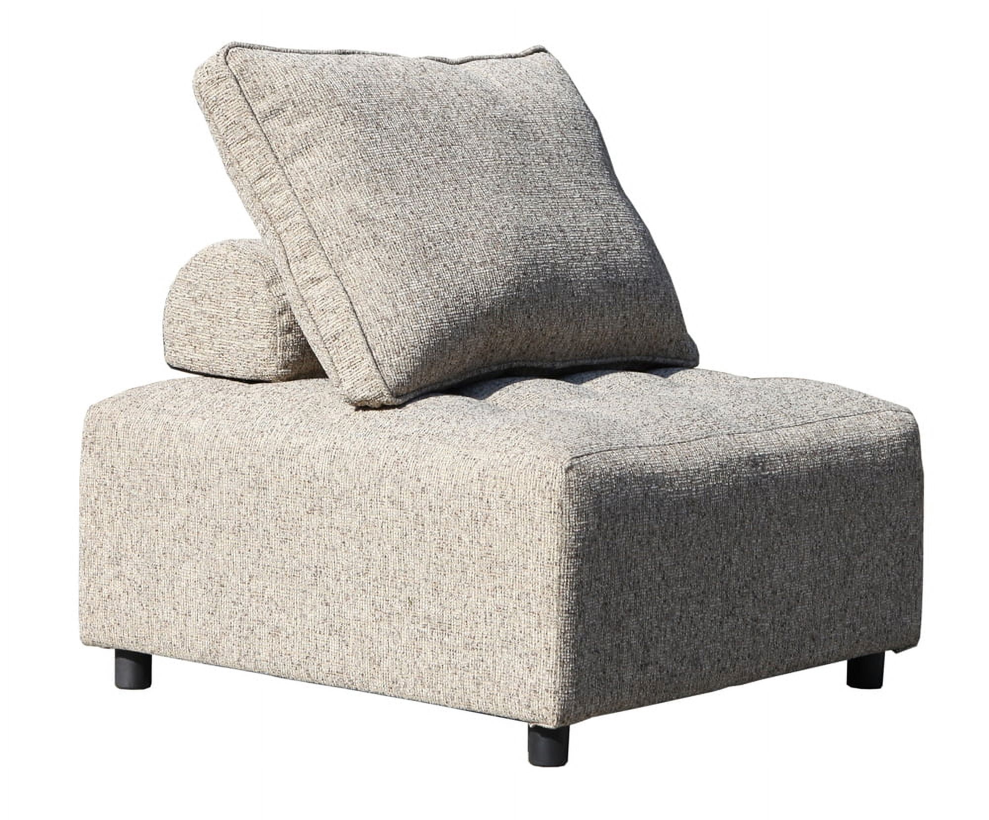 Single Sofa with Detachable Support Cushion and Back Cushion, Ottoman ...