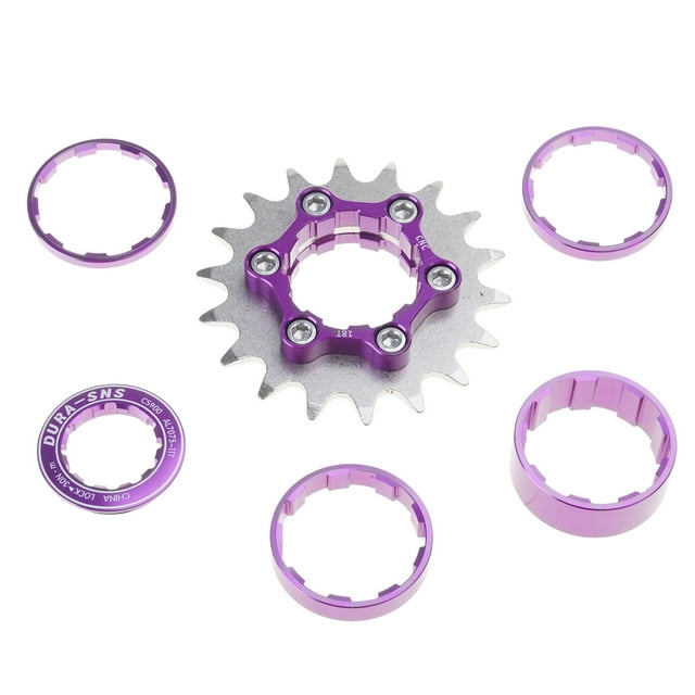Single Speed Cassettes with Spacer and Locking Rings, 16T 18T Single ...