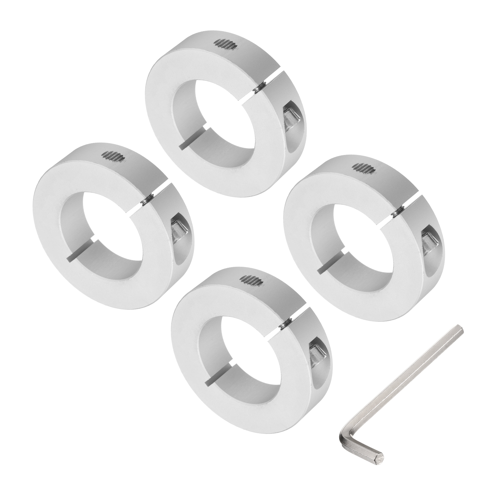 Single Split Shaft Collar Set for 35mm Shaft, One-Piece 4pcs Clamping ...