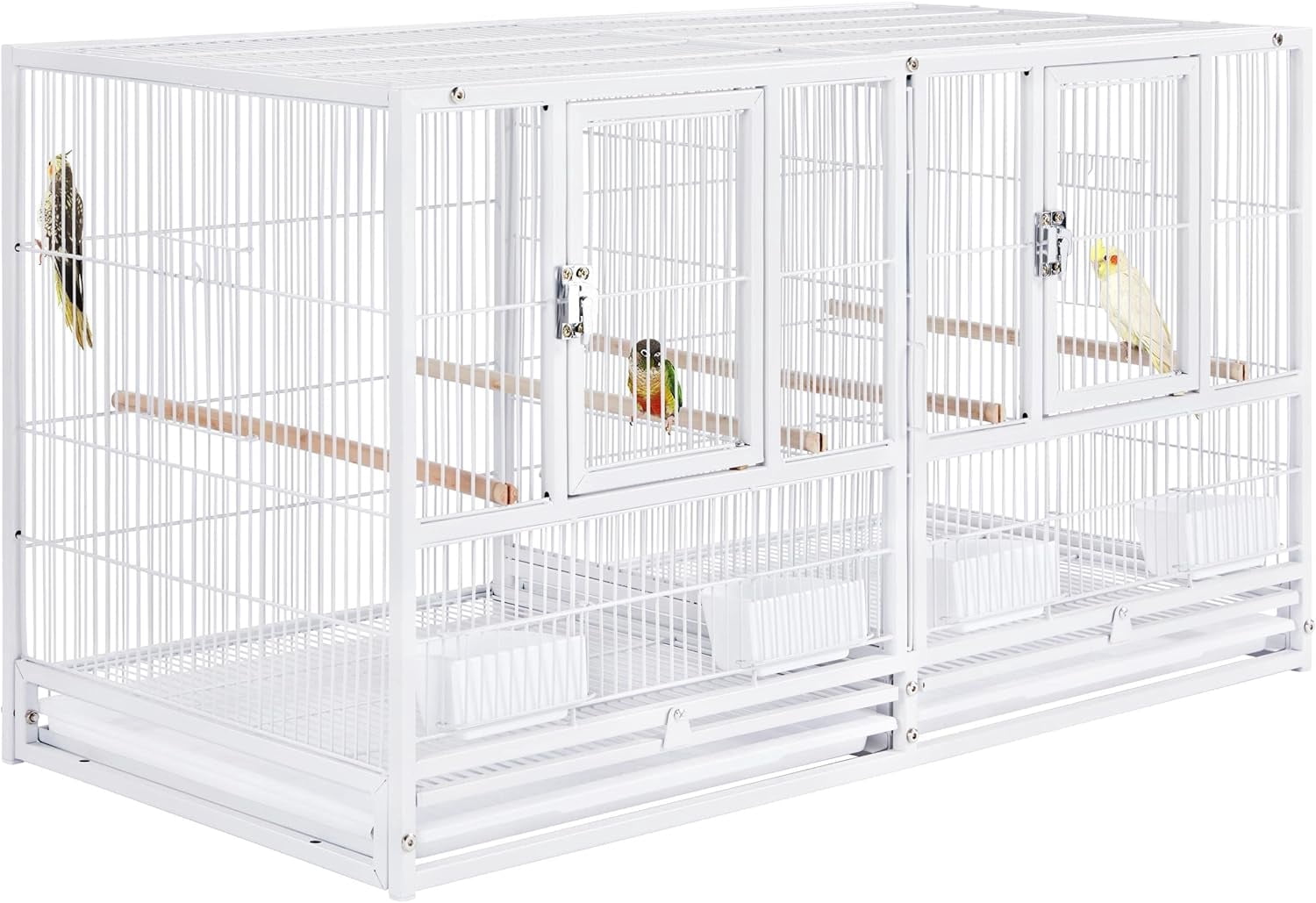 Single Stackable Center Divider Breeder Birds Parrots Rolling Breeding ...