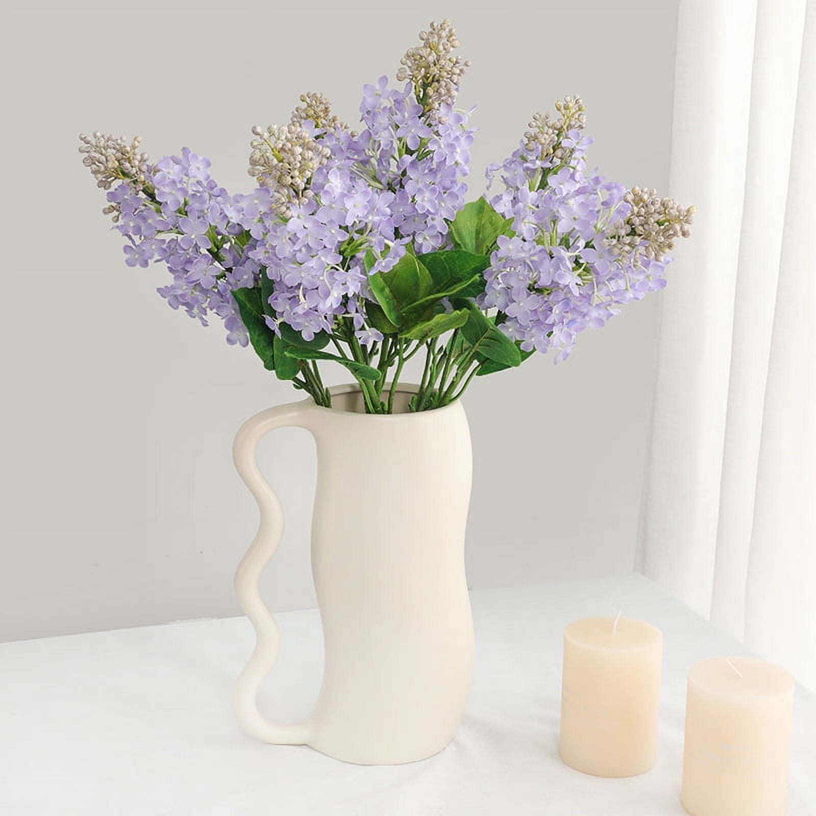Zeland Florals Artificial Light Blue Single Stem Lilac Silk Flowers ...