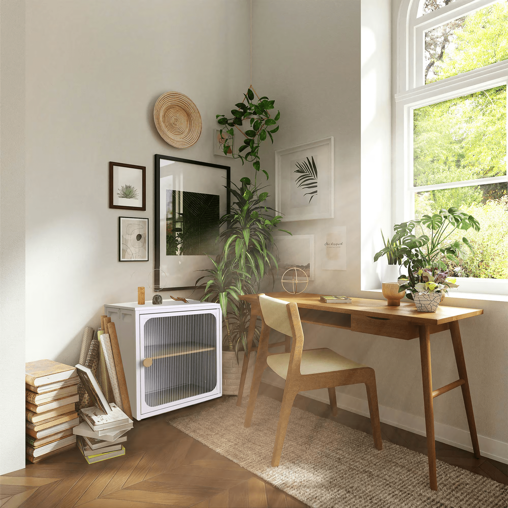 Single Sturdy & Convenient Foldable Cabinet, Durable Steel-Wood Combo ...