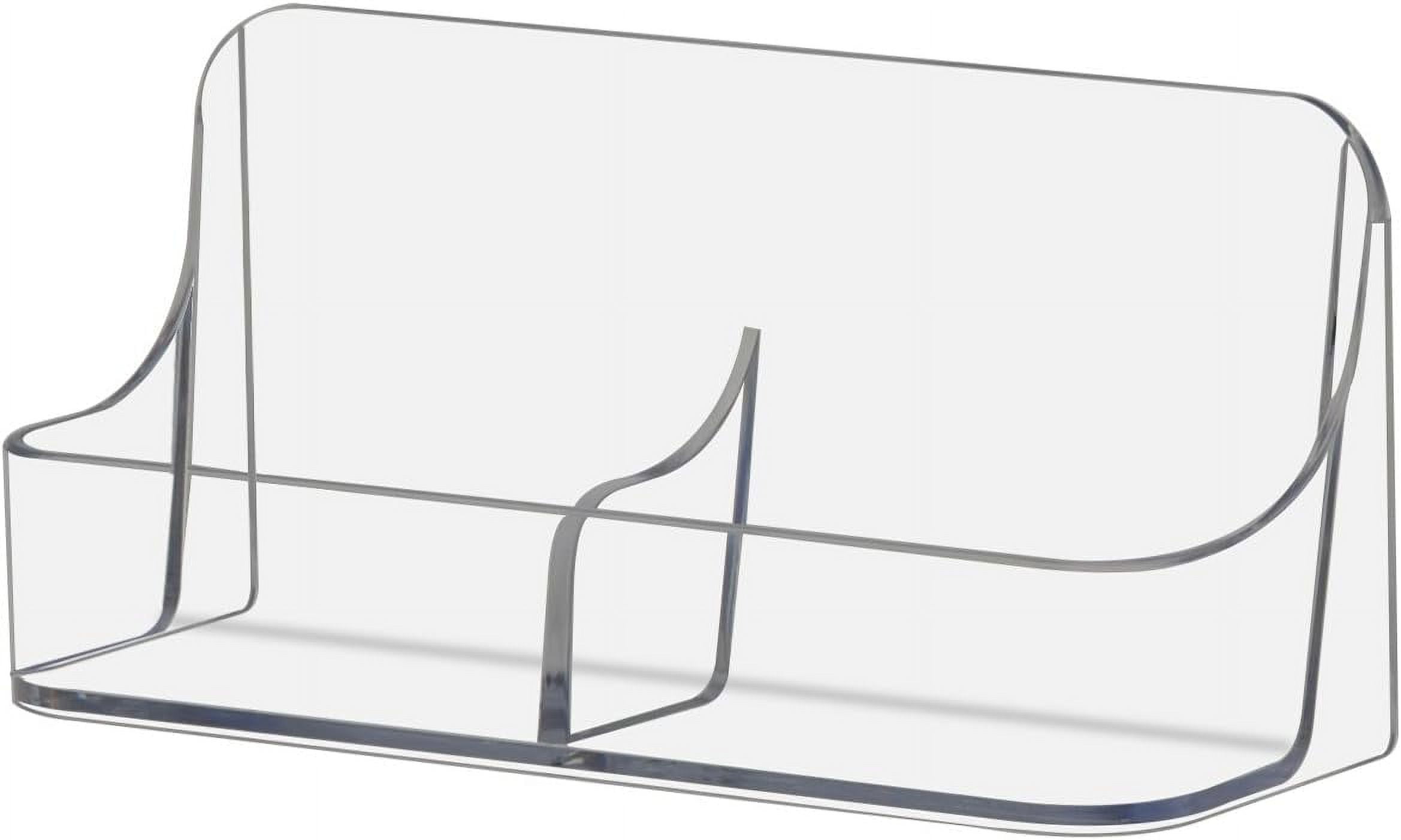 Single Tier 2 Pocket Portrait Business Card Holder - Transparent Clear ...