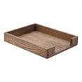 Single-Tier Wooden Letter Tray, Dark Brown Front-Load Document ...