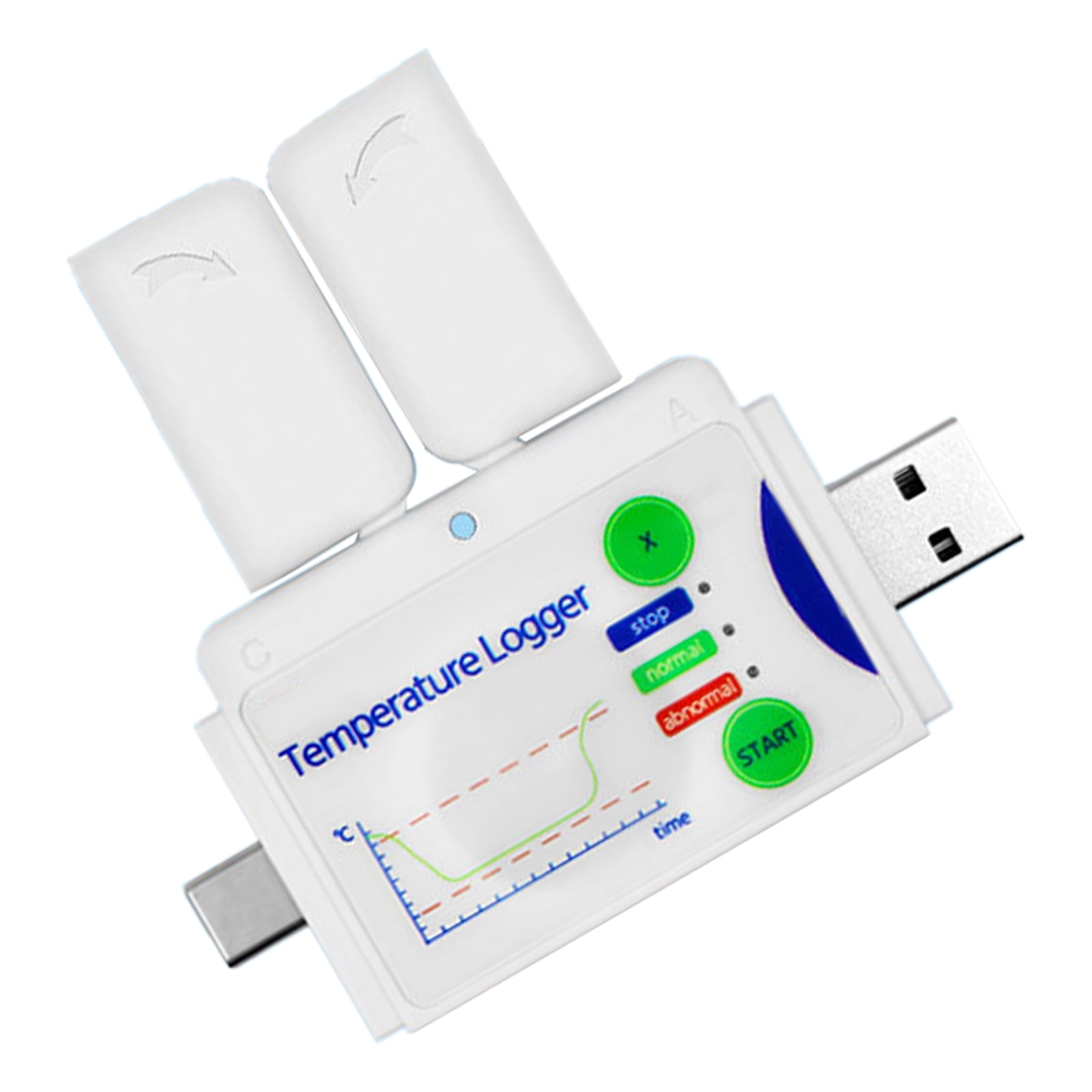 Single Time Use PDF Temperature Data Logger Type C or USB Connectiion Recorder 8640 Points for ...